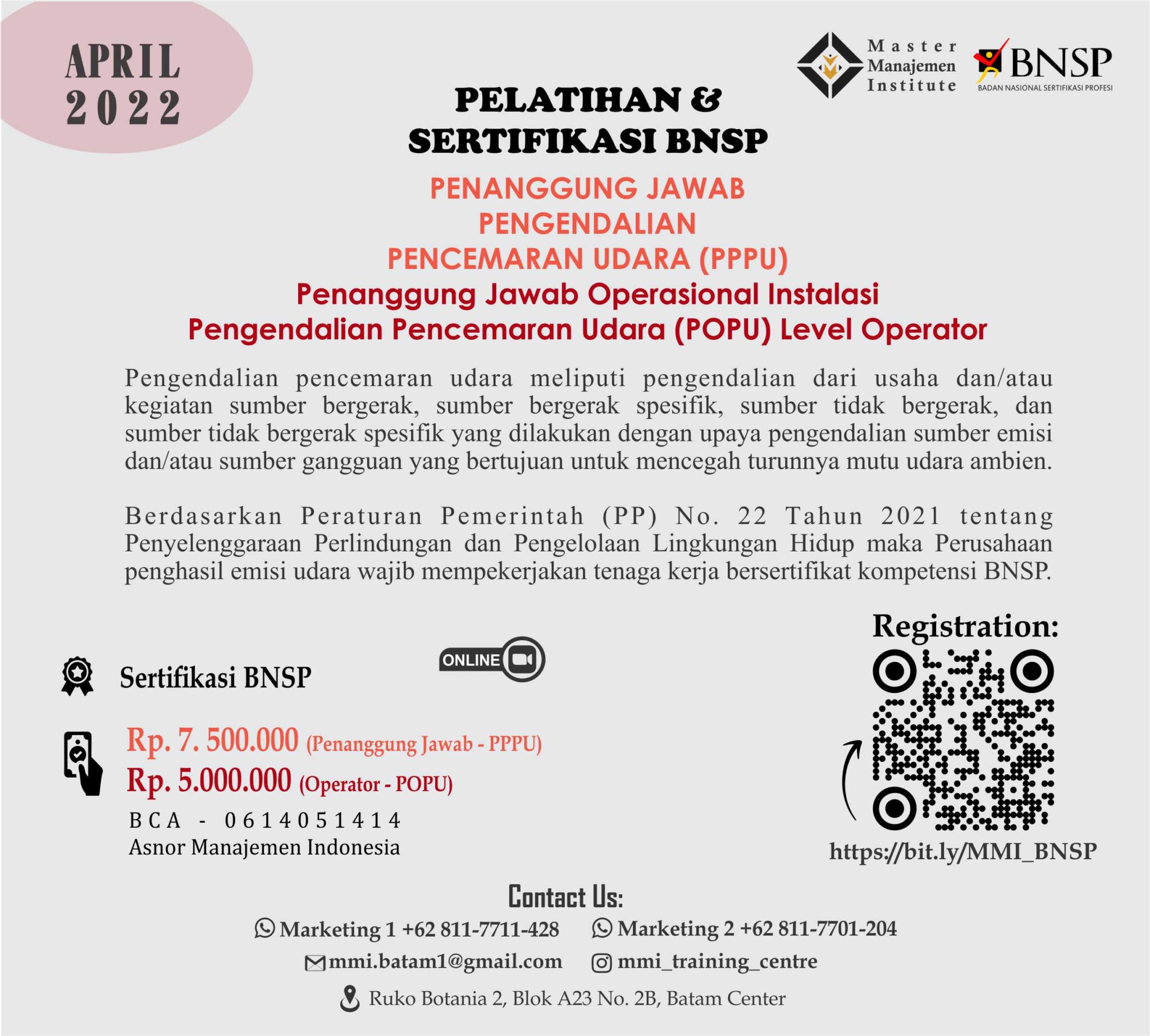 PPPU Training – BNSP Certificate - ASNOR - Home for HSE Professional