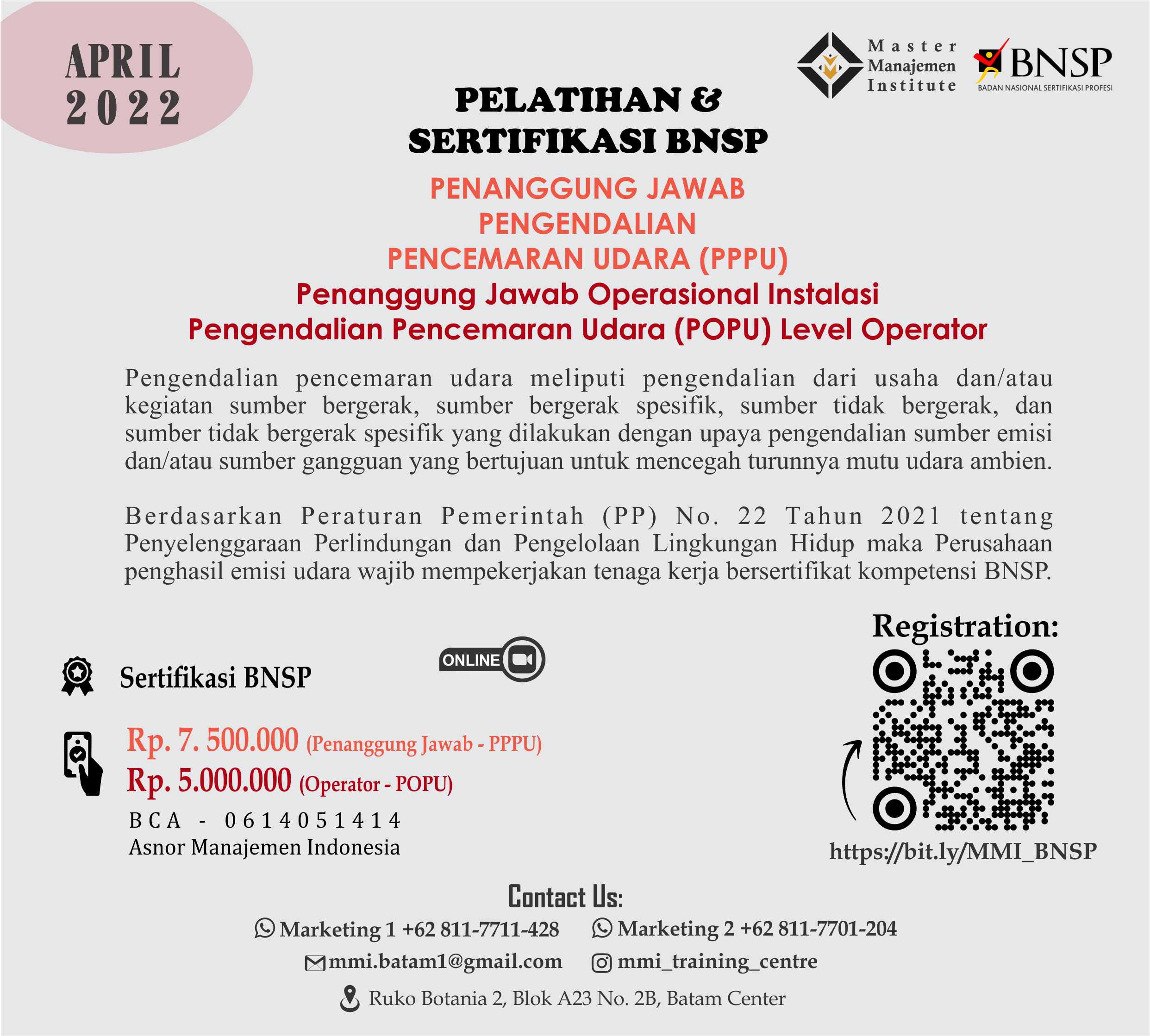 PPPU Training – BNSP Certificate - ASNOR - Home for HSE Professional