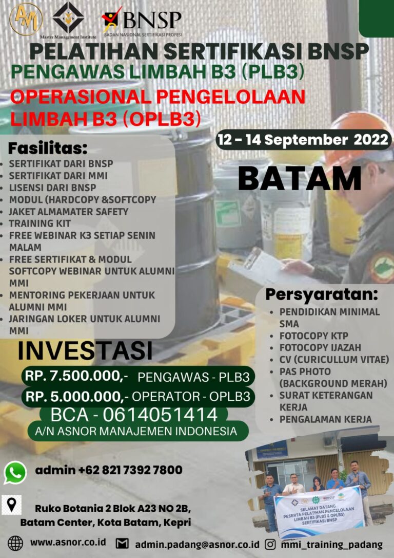 PLB3 & OPLB3 Training – BNSP Certificate - ASNOR - Home for HSE ...