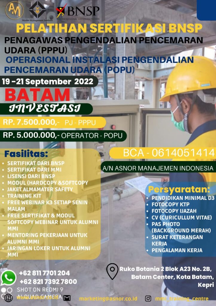 PPPU & POPU Training – BNSP Certificate - ASNOR - Home for HSE Professional