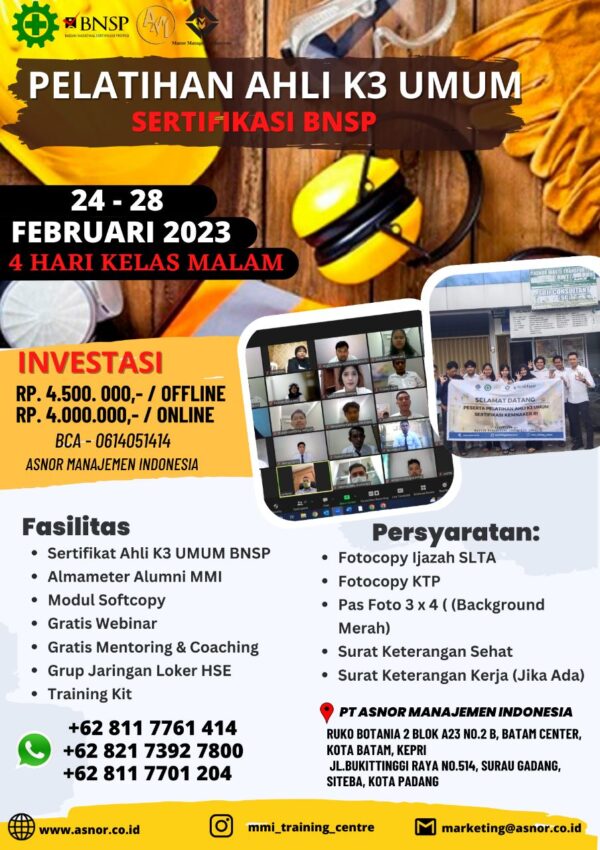 AHLI K3 UMUM Training – BNSP Certificate - ASNOR - Home for HSE ...
