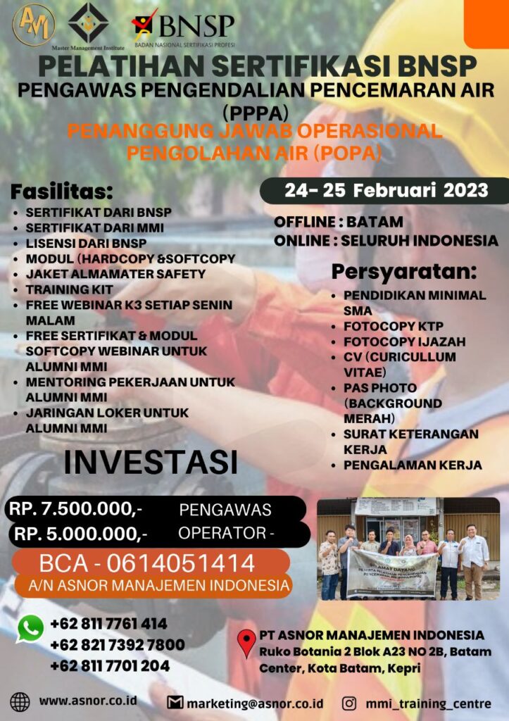 PPPA & POPA Training – BNSP Certificate - ASNOR - Home for HSE Professional