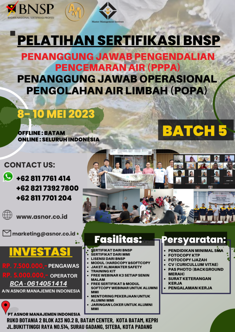 PPPA & POPA Training – BNSP Certificate – MEI 2023 - ASNOR - Home for ...