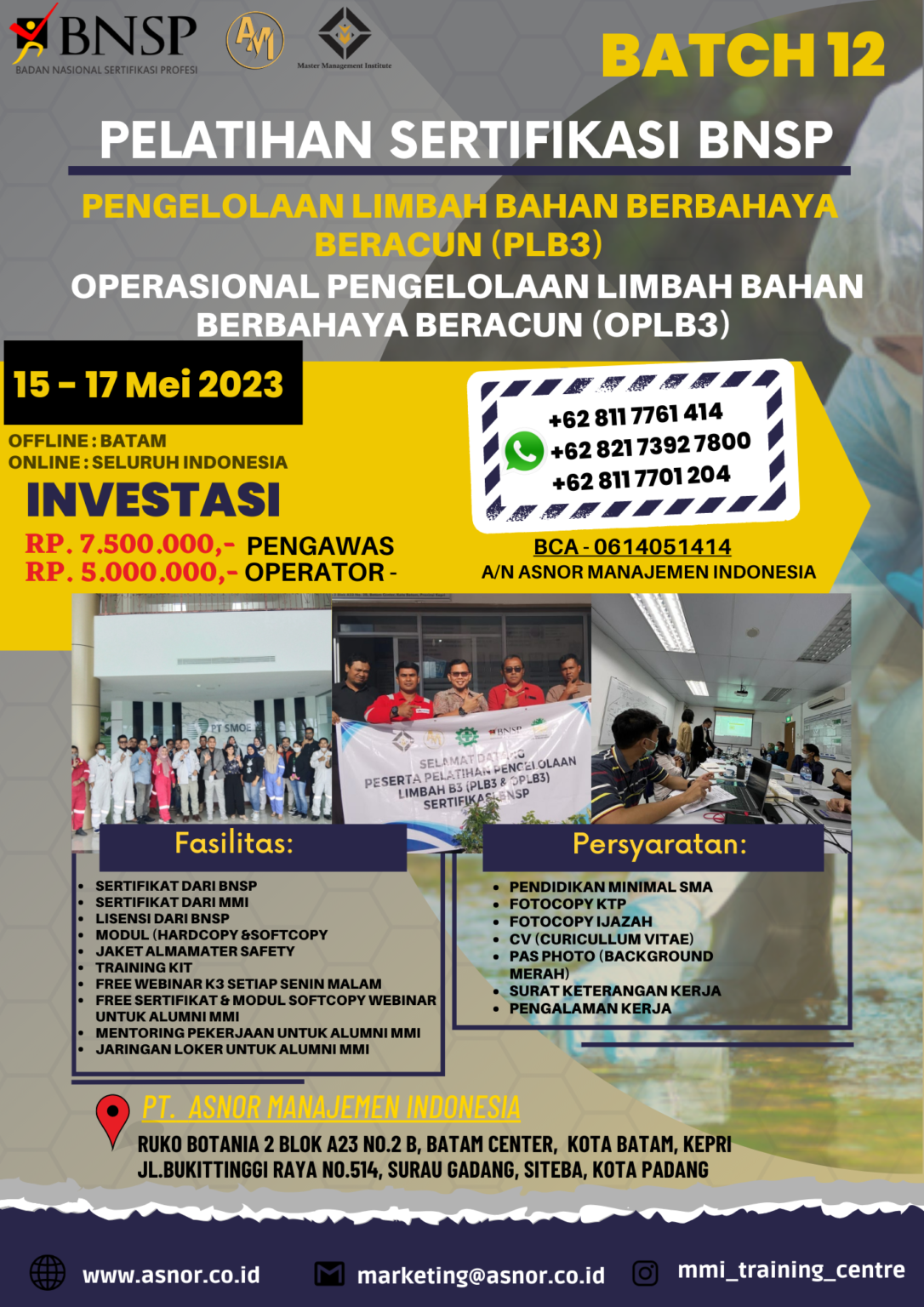 PLB3 & OPLB3 Training – BNSP Certificate – MEI 2023 - ASNOR - Home for ...