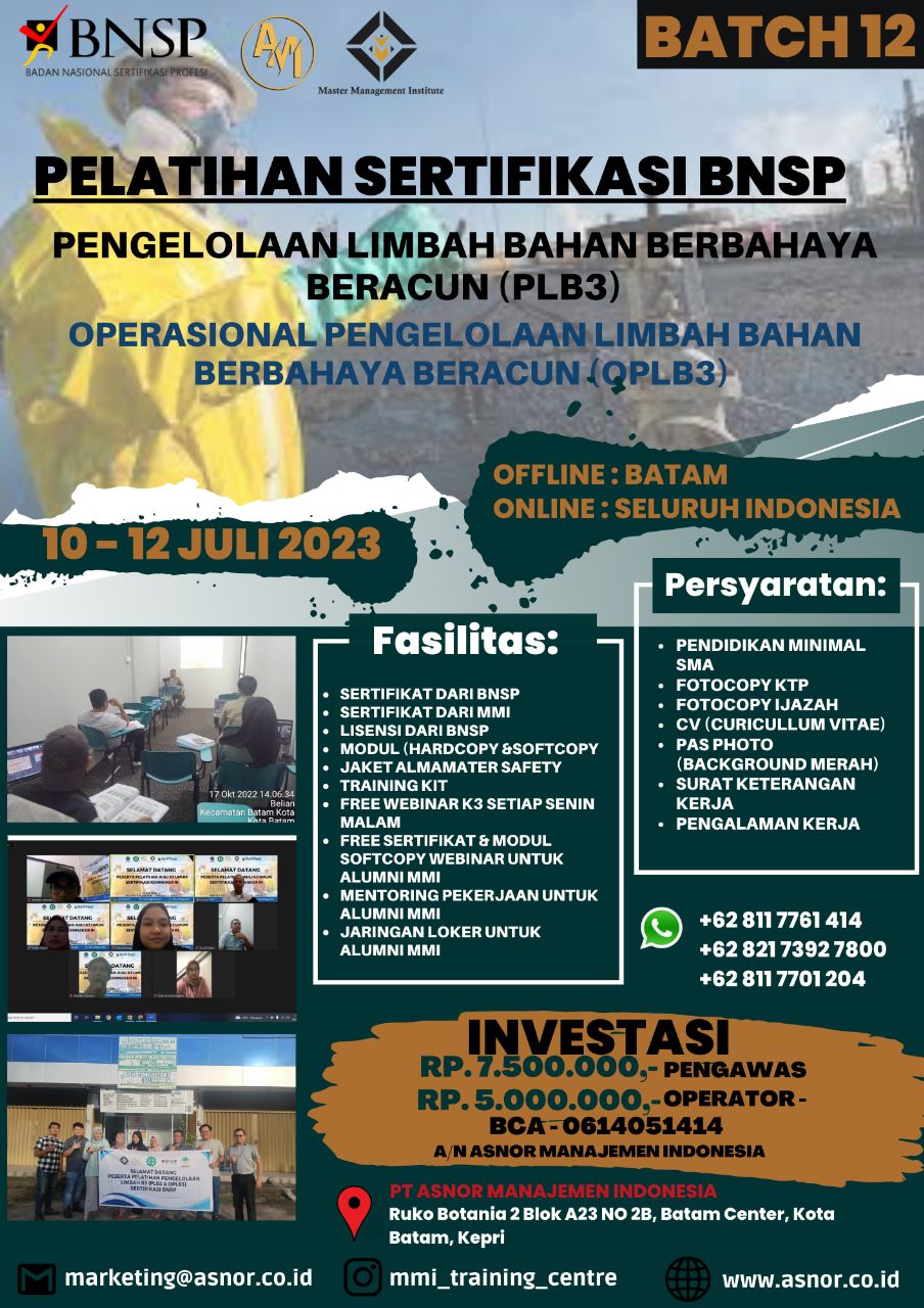 PLB3 & OPLB3 Training – BNSP Certificate – JULI 2023 - ASNOR - Home for ...