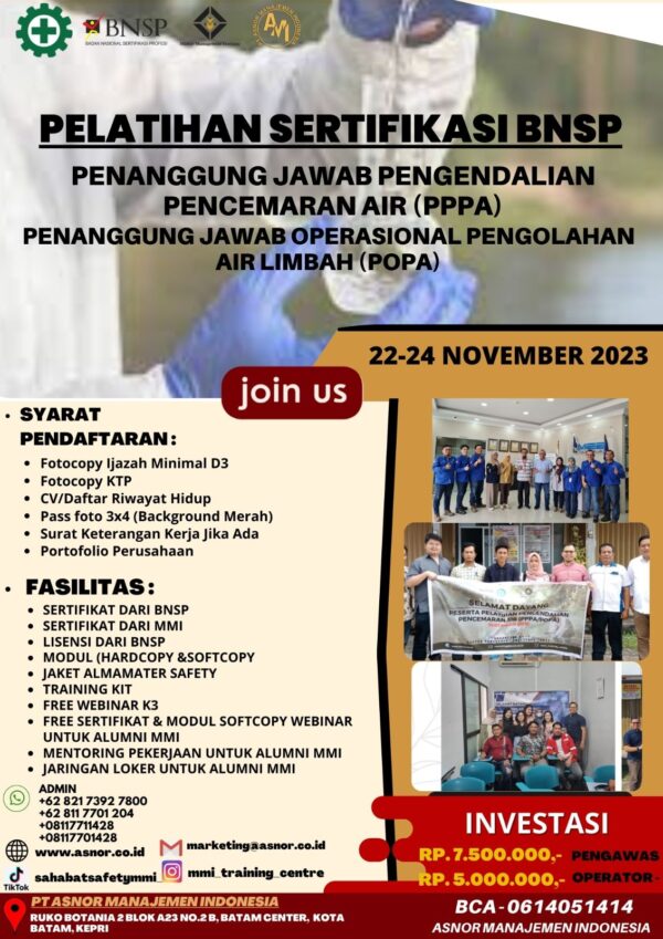PPPA & POPA Training – BNSP Certificate – November 2023 - ASNOR - Home ...