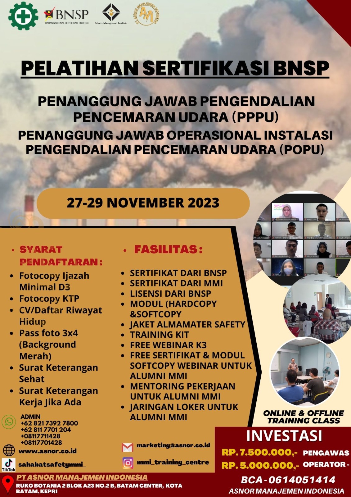 PPPU & POPU Training – BNSP Certificate – November 2023 - ASNOR - Home ...