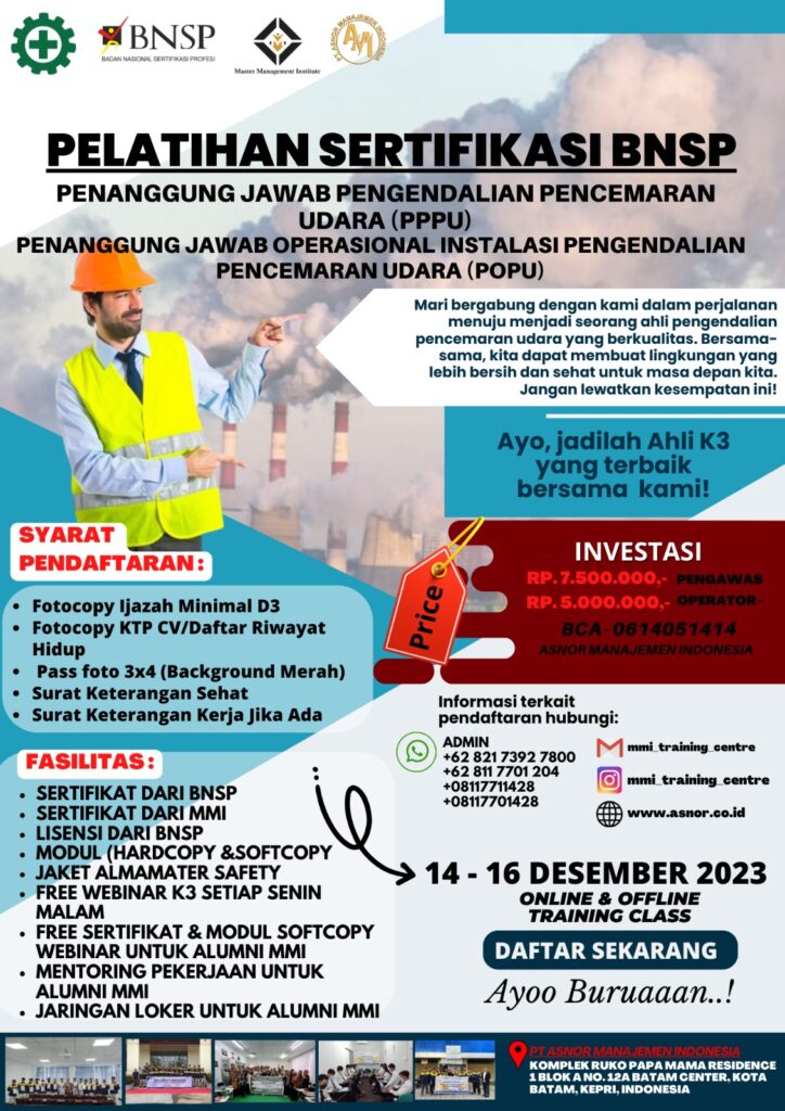 PPPU & POPU Training – BNSP Certificate – Desember 2023 - ASNOR - Home ...