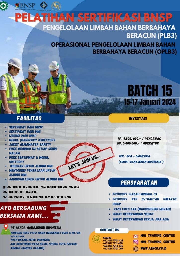 PLB3 & OPLB3 Training – BNSP Certificate – JANUARI 2024 - ASNOR - Home ...