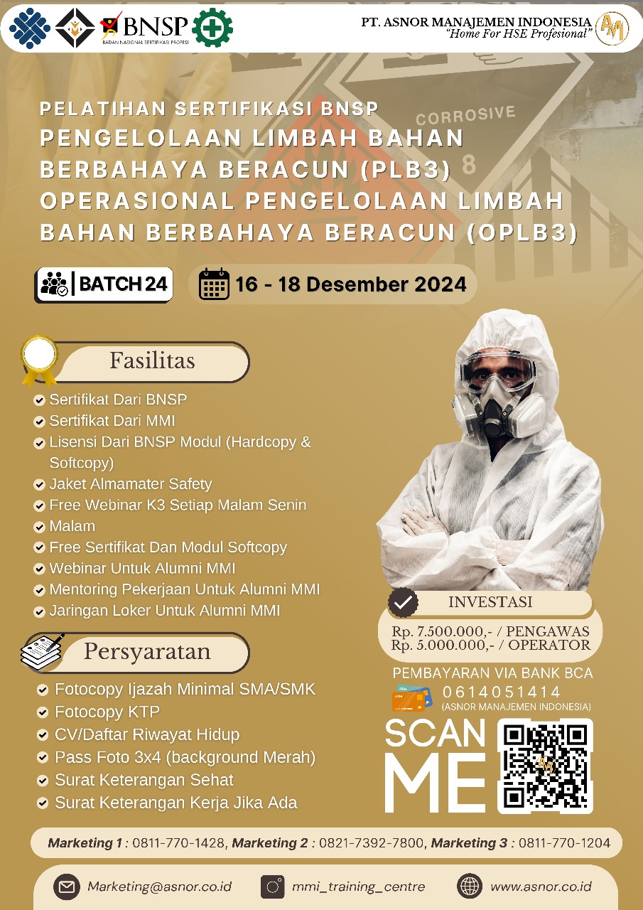 PLB3 & OPLB3 Training – BNSP Certificate – DESEMBER 2024 - ASNOR - Home ...