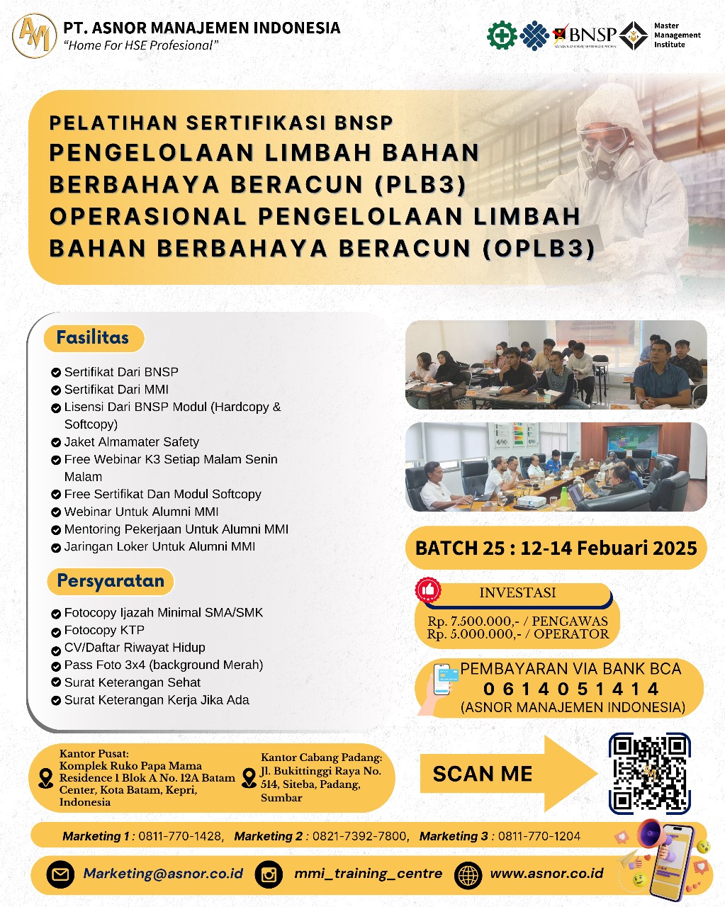 PLB3 & OPLB3 Training – BNSP Certificate – FEBRUARI 2025 - ASNOR - Home ...